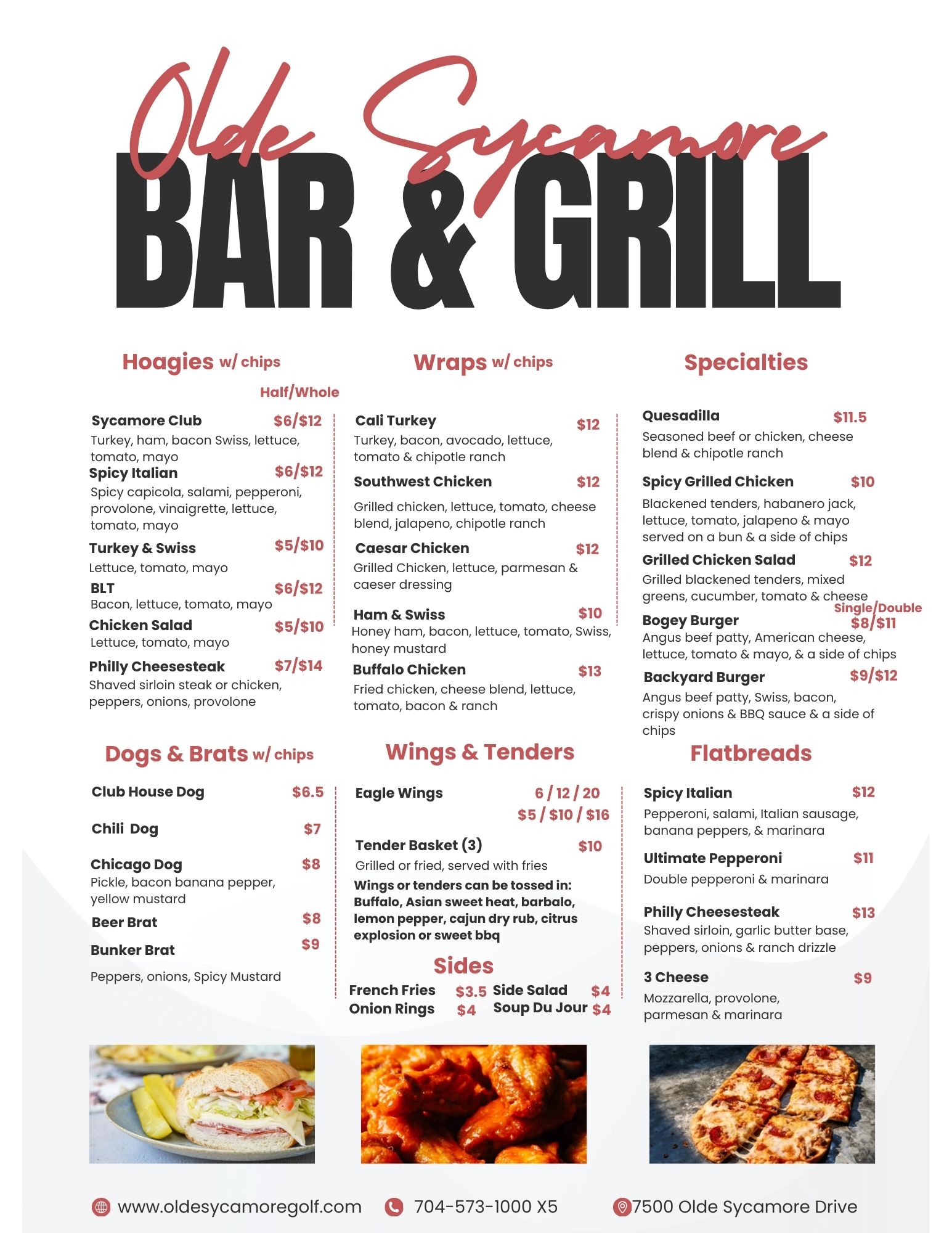 Dining Menu - Olde Sycamore Golf Club